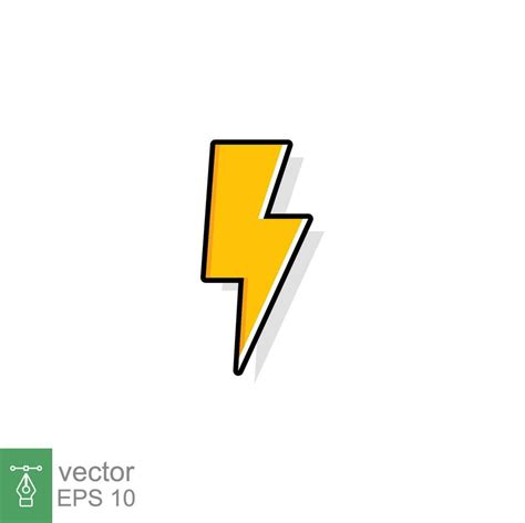 Thunder And Bolt Lighting Flash Icon Flat Style On White Background Vector Illustration