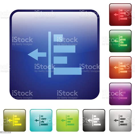 Decrease Left Indentation Of Content Color Square Buttons Stock Illustration Download Image