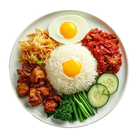 Delicious Nasi Lemak Malaysian Cuisine Rice Eggs Fried Chicken 55069779 PNG