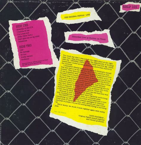 Sex Pistols The Original Pistols Live Uk Vinyl Lp —