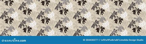 Masculine Vector Floral Border With Organic Botanical Shapes Modern