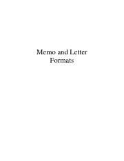 Memo and Letter Formats pdf Memo and Letter Formats Figure A Memo Format Right margin ⅝