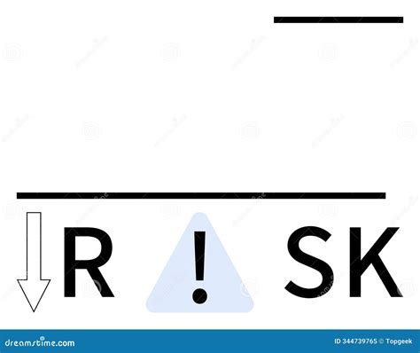 Risk Reduction Concept With Exclamation Mark In Blue Triangle And Downward Arrow Royalty Free
