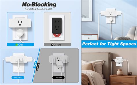 Multi Plug Wall Outlet 2pack Multiple Outlet Splitter Multi Outlet