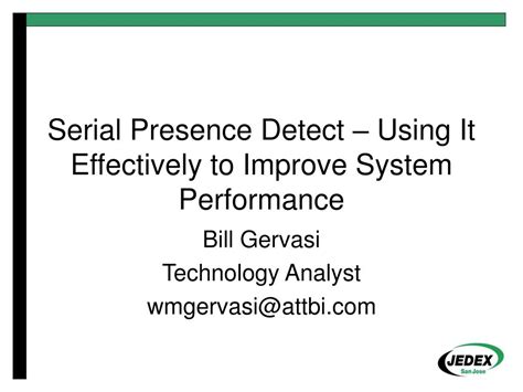 PPT Serial Presence Detect Using It Effectively To Improve System Performance PowerPoint