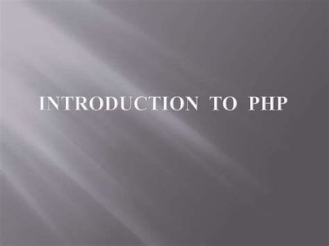 Php Introductionpptx