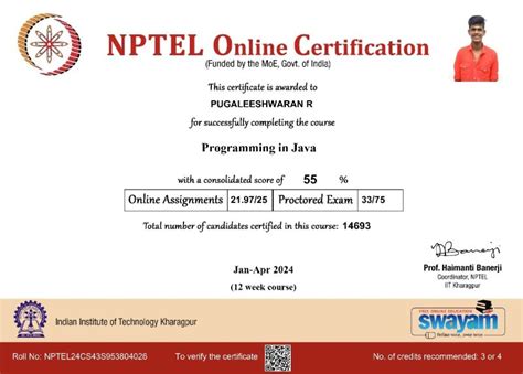 pugaleeshwaran r on linkedin java programming iitkharagpur nptel