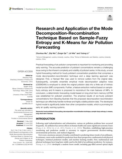 Pdf Research And Application Of The Mode Decomposition Recombination