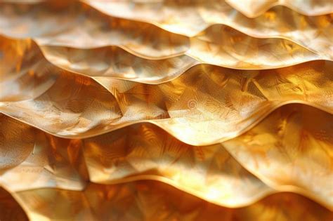 Abstract Gold Geometric Waves Flowing Over Sleek Amber Texture Elegant And Modern Design