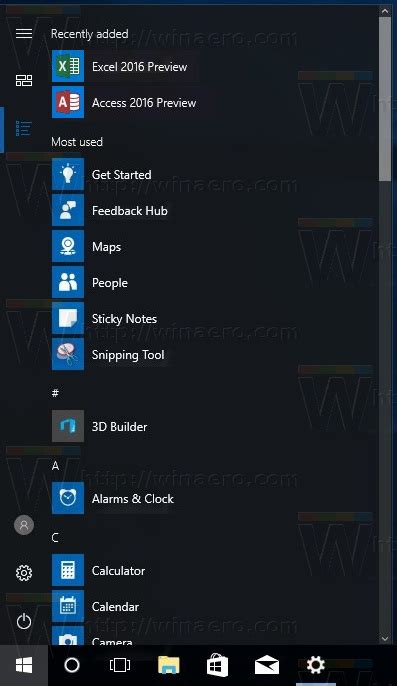 Hide App List In Start Menu In Windows 10