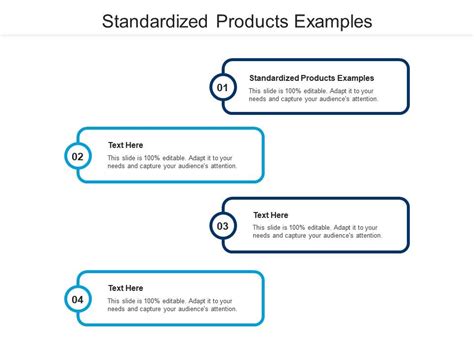 Standardized Products Examples Ppt Powerpoint Presentation Ideas Demonstration Cpb