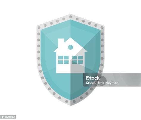 흰색 배경에 안전 방패 아이콘 홈 보호 기호 보안 기호 아이콘 건물 웹 디자인 개념에 대한 스톡 벡터 아트 및 기타 이미지 개념 건설 산업 검은색 Istock
