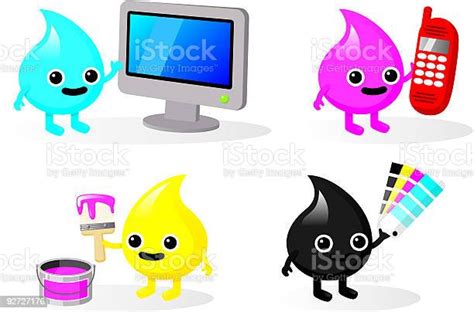 Cmyk 잉크에도낙차 자세트 1 Cmyk에 대한 스톡 벡터 아트 및 기타 이미지 Cmyk 검은색 고객 서비스 담당자