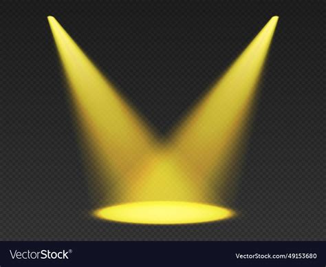 Two Stage Limelights Yellow Cone Lights From Top Vector Image