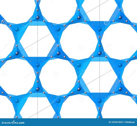 Hexagonal Crystal Structure Shining With Bright Light Cartoon Vector 329198683