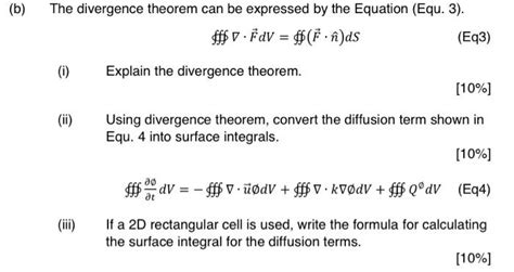 Solved The Divergence Theorem Can Be Expressed By The