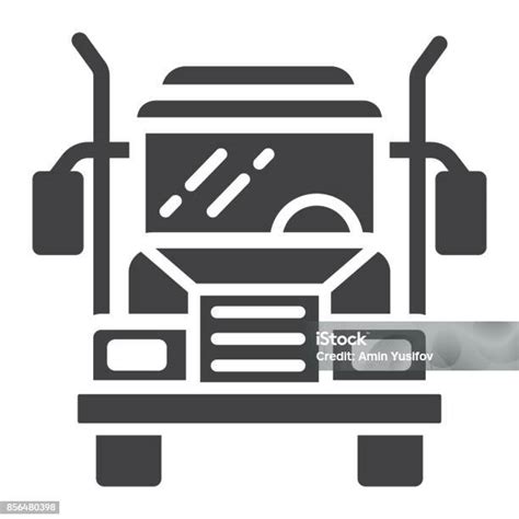 트럭 모양 아이콘 교통 및 차량 화물 기호 벡터 그래픽 흰색 배경 Eps 10 솔리드 패턴 가득 찬에 대한 스톡 벡터 아트 및