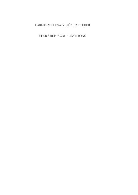 Pdf Iterable Agm Functions