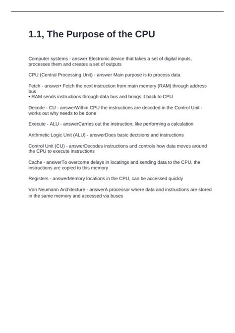 1 1 The Purpose Of The Cpu Questions And Answers 2025 Cpu Stuvia Us