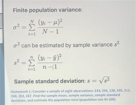 solved finite population variance σ2 ∑i 1n yi μ 2n 1σ2 ﻿can