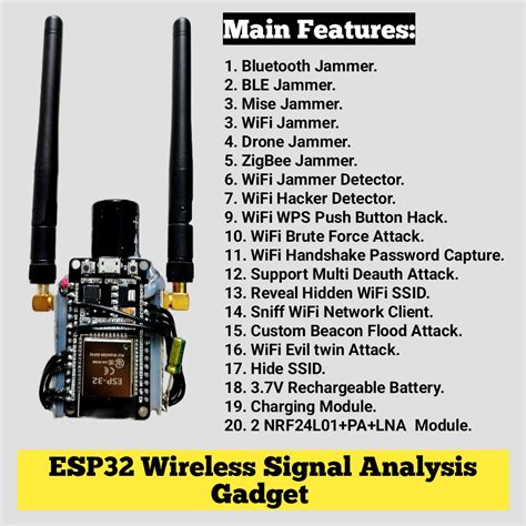 Esp 32 Deauther And Jammer Bluetooth And Wifi Pen Testing Hackshopbd