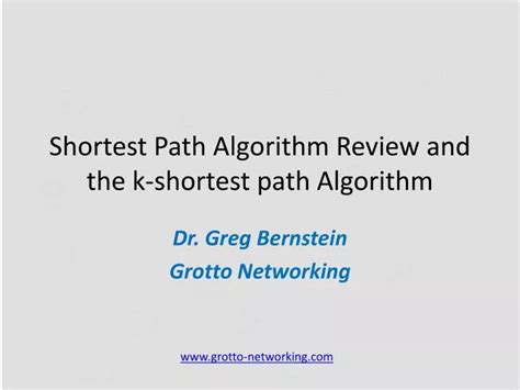 Ppt Shortest Path Algorithm Review And The K Shortest Path Algorithm