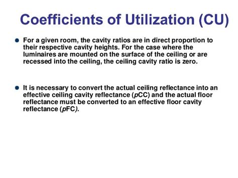 Coefficient Of Utilization Cu