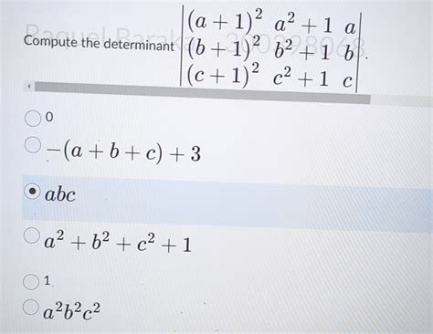 Solved This Is The Question Compute The Determinant Chegg Com