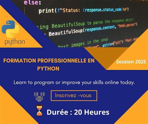 Formations 📣𝐍𝐨𝐮𝐯𝐞𝐚𝐮𝐭𝐞́ 𝐞𝐧 𝐬𝐞𝐬𝐬𝐢𝐨𝐧 𝟮𝟬𝟮𝟱 🔜 🎓 Vous Souhaitez Apprendre Python Ou Améliorer Vos
