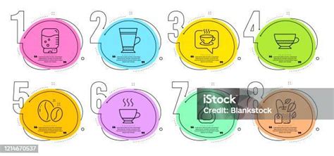 라떼 코냑 병 민트 가방 아이콘 세트 봄폰 커피 에스프레소 커피 콩 표지판 벡터 0명에 대한 스톡 벡터 아트 및 기타 이미지 0명 가방 고급 Istock