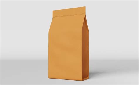 브라운 스탠딩 박스 하단 파우치 백 커피 브랜딩 3d 렌더링 상품 포장 디자인 상점 판매 데모 0명에 대한 스톡 사진 및 기타