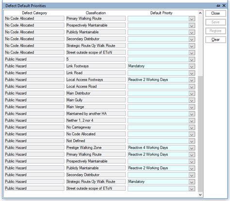 setting the default priority for defects created on confirmconnect