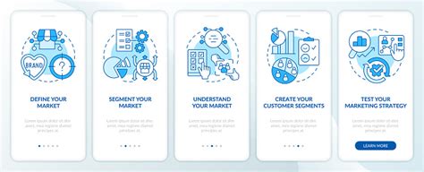 Get Started With Segmentation Blue Onboarding Mobile App Screen Stock Illustration Download