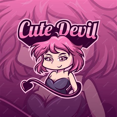 Premium Vector Chibi And Cute Devil Lady Mascot Or Character Design
