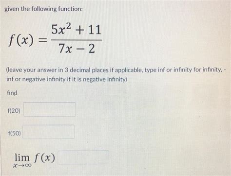 Solved Given The Following Function F X X X Chegg Com