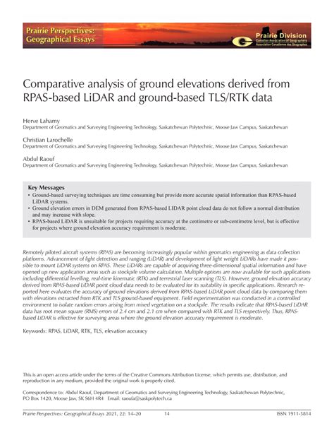 Pdf Comparative Analysis Of Ground Elevations Derived From Rpas Based