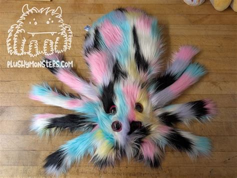 Mochi Moo With Raspberry Eyes Weighted Pancake Spider Plushy Monsters