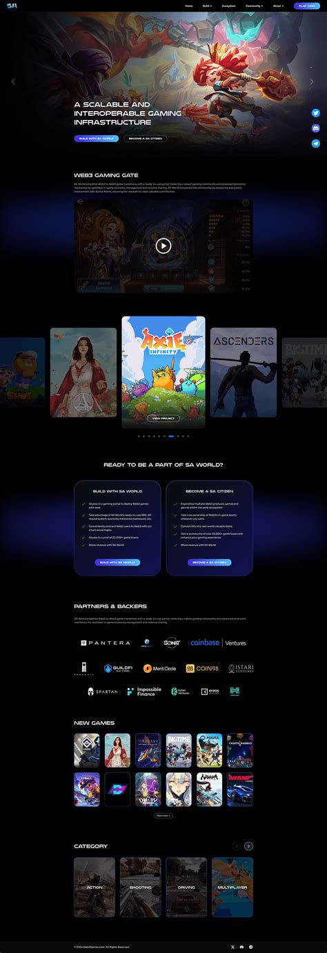 SA World Blockchain Website UI Behance