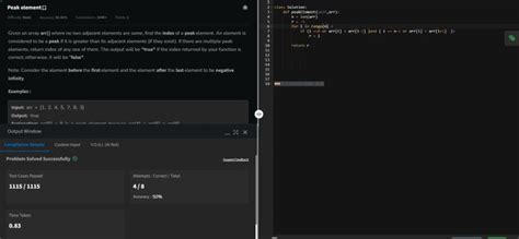 Reddi Divakarsai On Linkedin 100daysofcode Gfg160 Peakelement Problemsolving Drgviswanathan