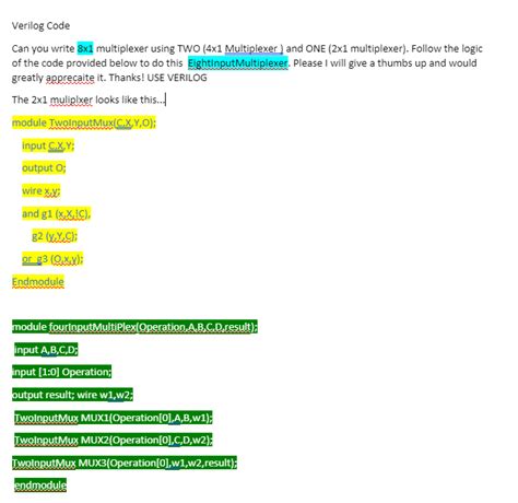 Verilog Code Question Verilog Code Can You Write