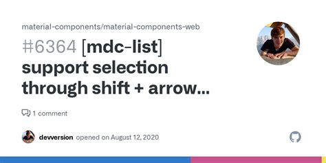 Mdc List Support Selection Through Shift Arrow Keys · Issue 6364 · Material Components