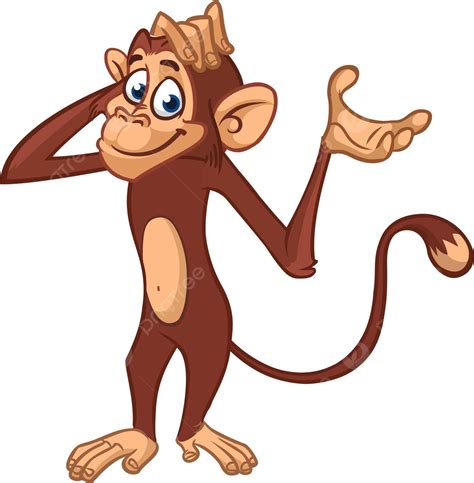 Smiling Chimp Cartoon A Vector Art Depiction Of A Joyful Primate Vector