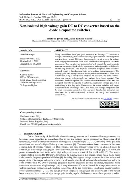 Pdf Non Isolated High Voltage Gain Dc To Dc Converter Based On The