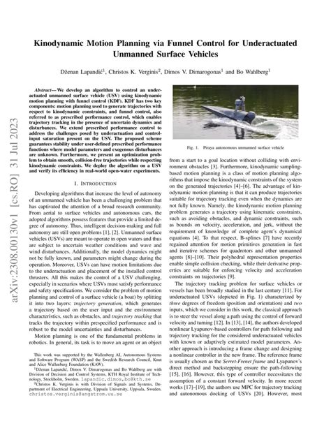 Kinodynamic Motion Planning Via Funnel Control For Underactuated Unmanned Surface Vehicles DeepAI