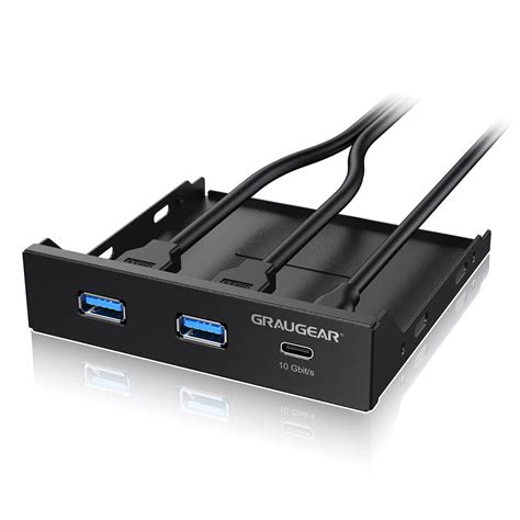 GRAUGEAR Inch Front Panel USB Hub Internal Metal USB Hub With USB Gen USB C And USB