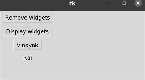 Remove Widgets From Grid In Tkinter Geeksforgeeks