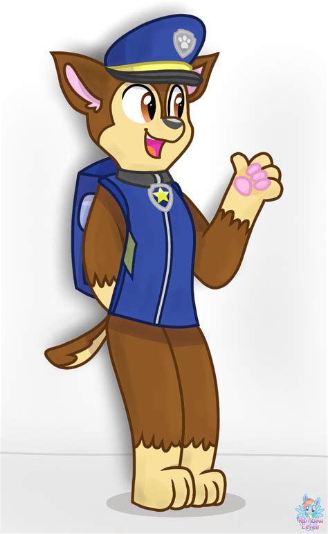 Paw Patrol Anthro Chase By Rainboweevee Da On Deviantart