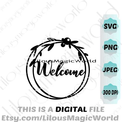 Rounds Svg Wood Sign Christmas Wreath Welcome Wire Wreath Wreath
