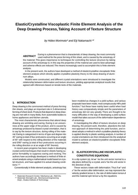 Pdf Elastic Crystalline Viscoplastic Finite Element Analysis … Model7 Was Adopted To Allocate