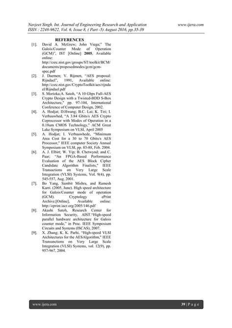 High Speed Vlsi Architecture For Aes Galoiscounter Mode Pdf Programming Languages Computing